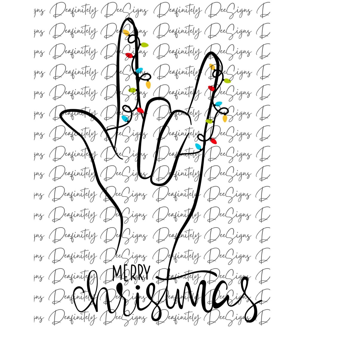 American Sign Language Christmas I Love You Instant Download. Great for ...