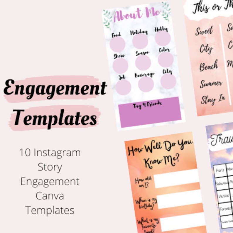 10 Instagram Engagement Booster Story Canva Templates | Instagram Game ...
