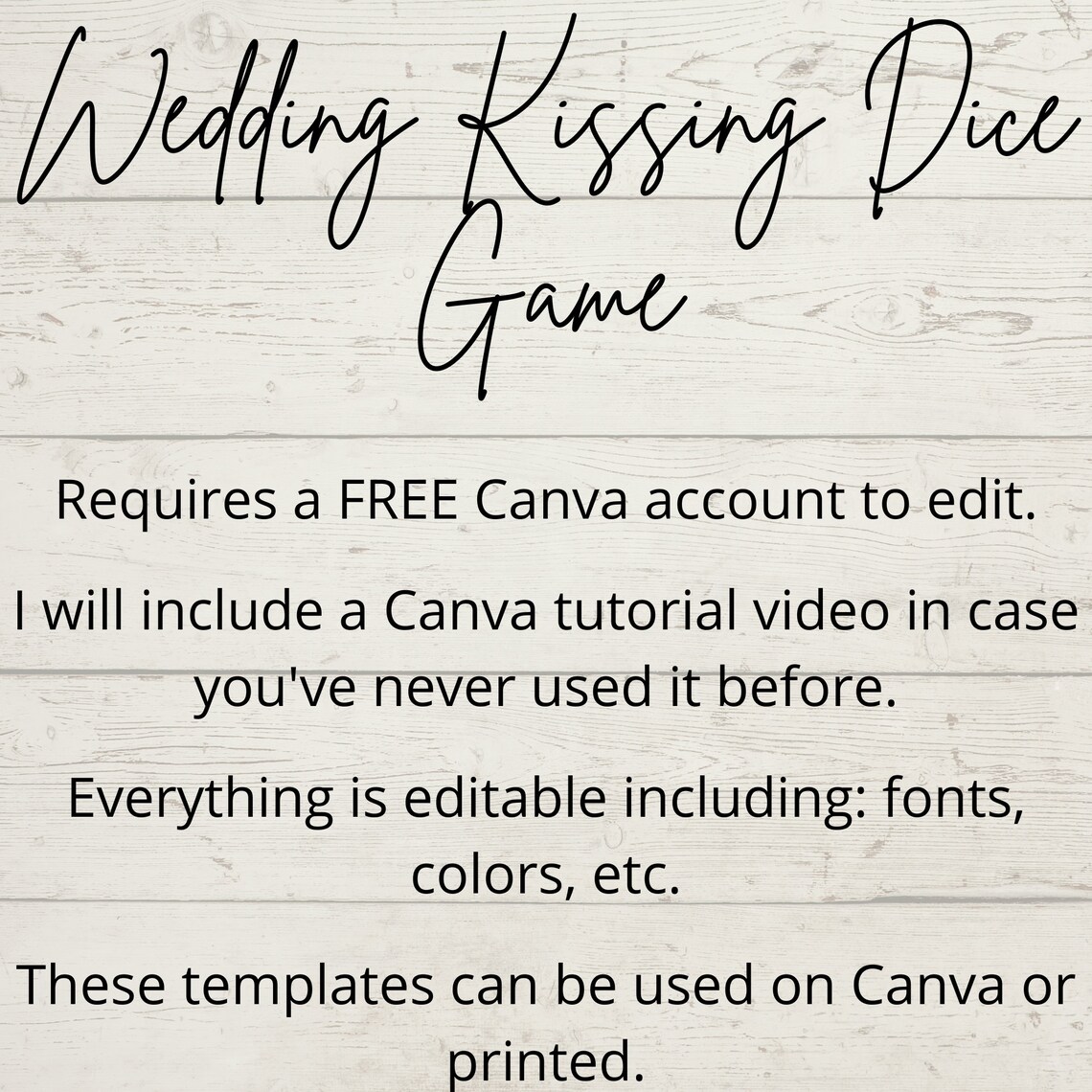 Wedding Dice Kissing Game | Wedding Game | Wedding DIY | Wedding Games ...