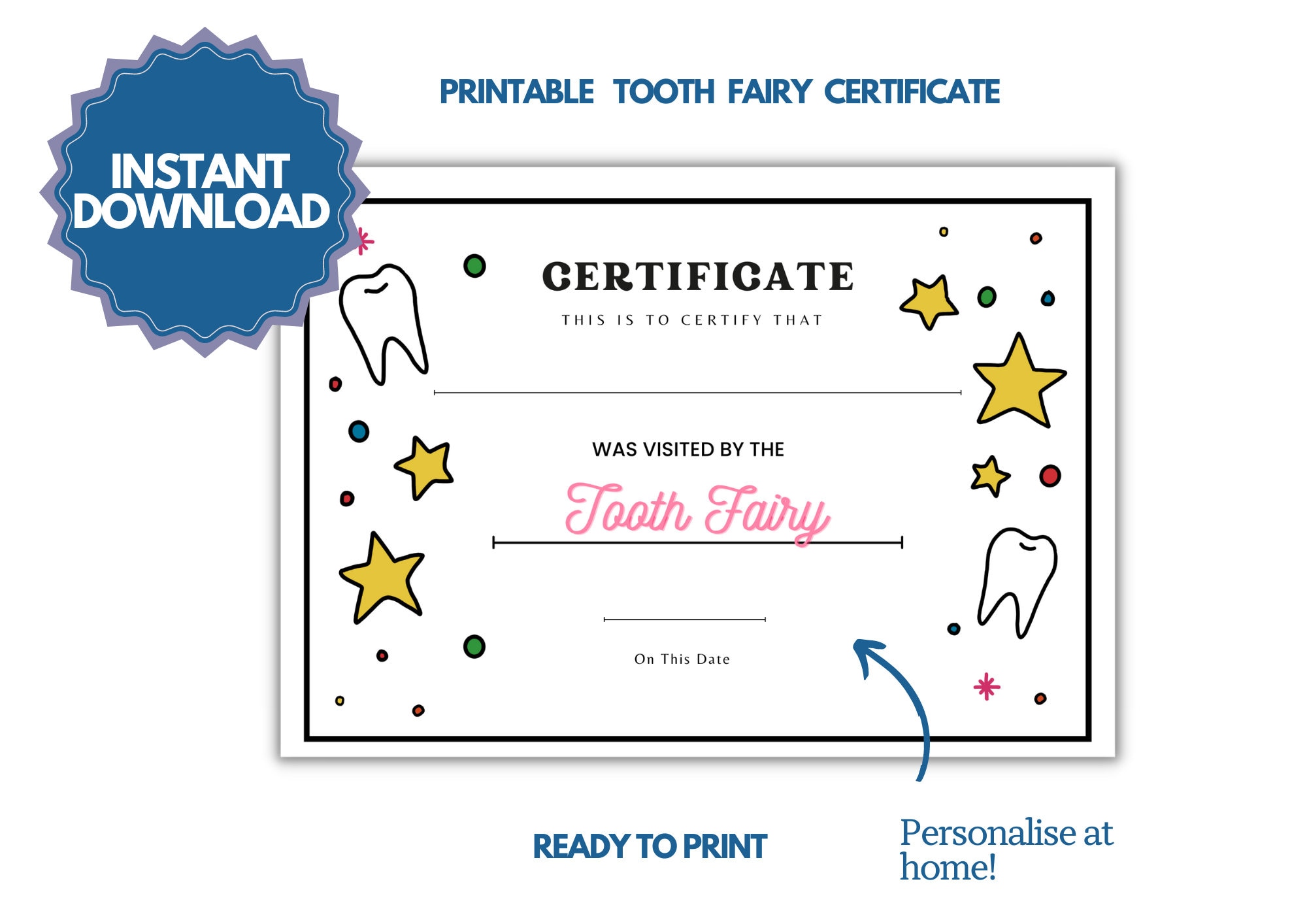 Free Tooth Fairy Certificate Template