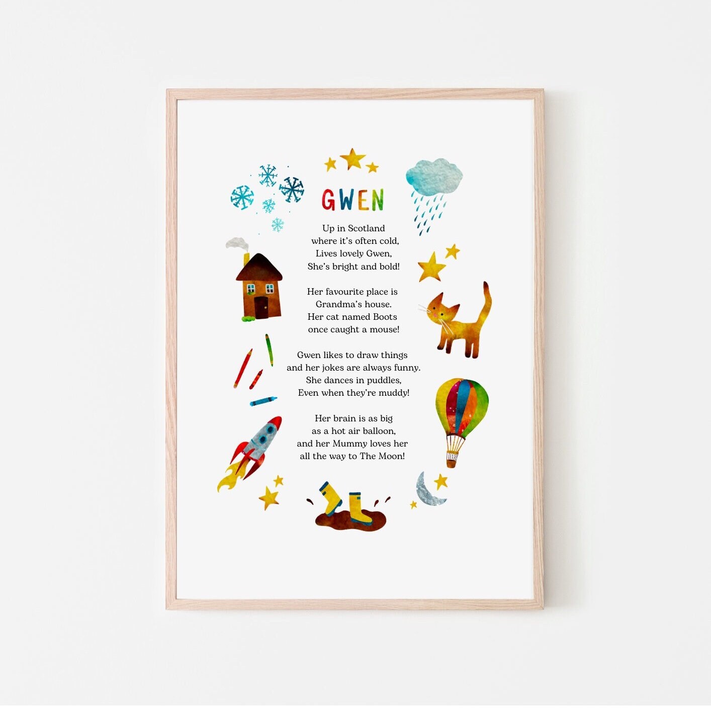 Custom Poem Print Unique Personalised Poem for Children Bespoke ...