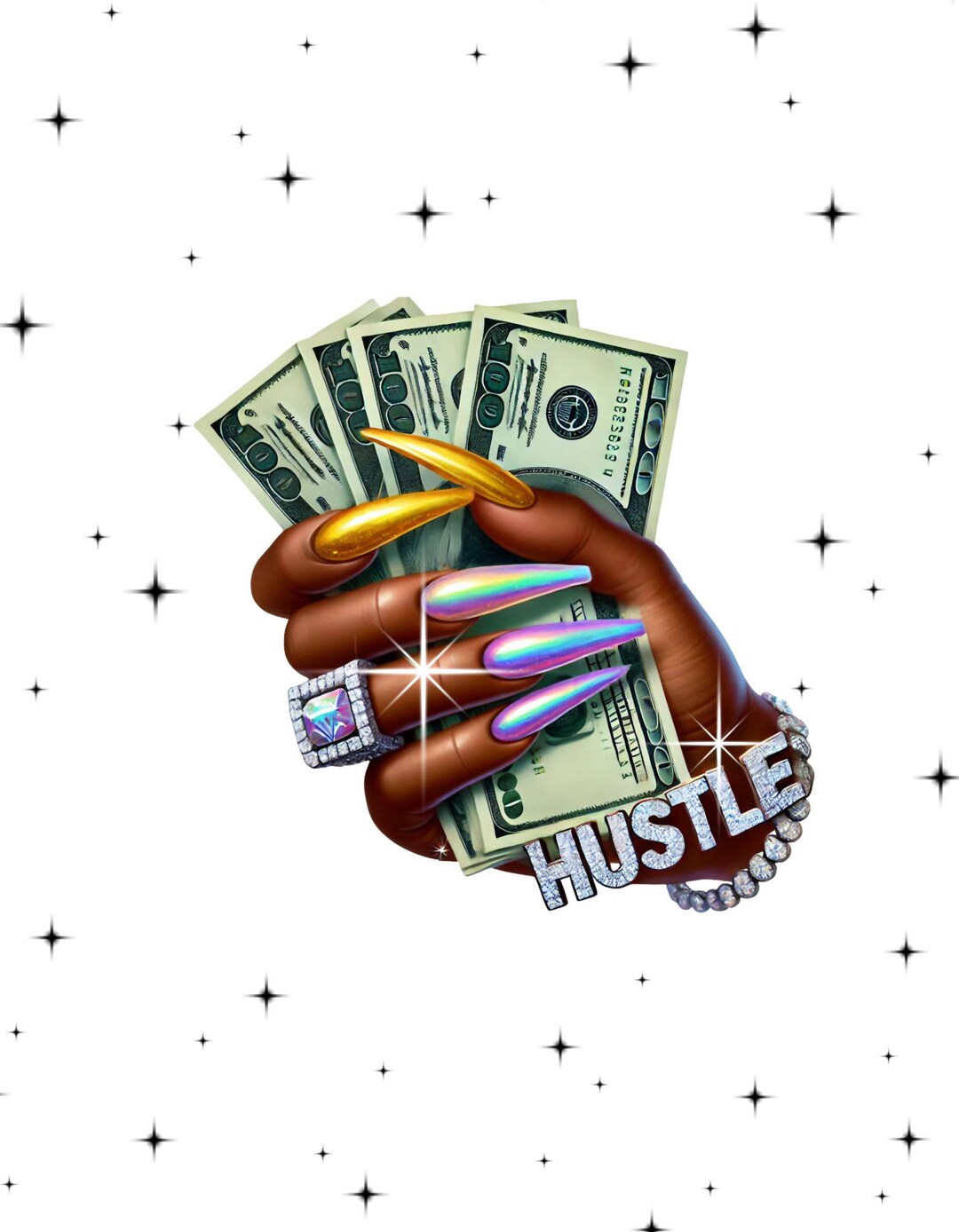 Money Hands Cash Money PNG Black Bling Nails Money Hand Design Cash ...