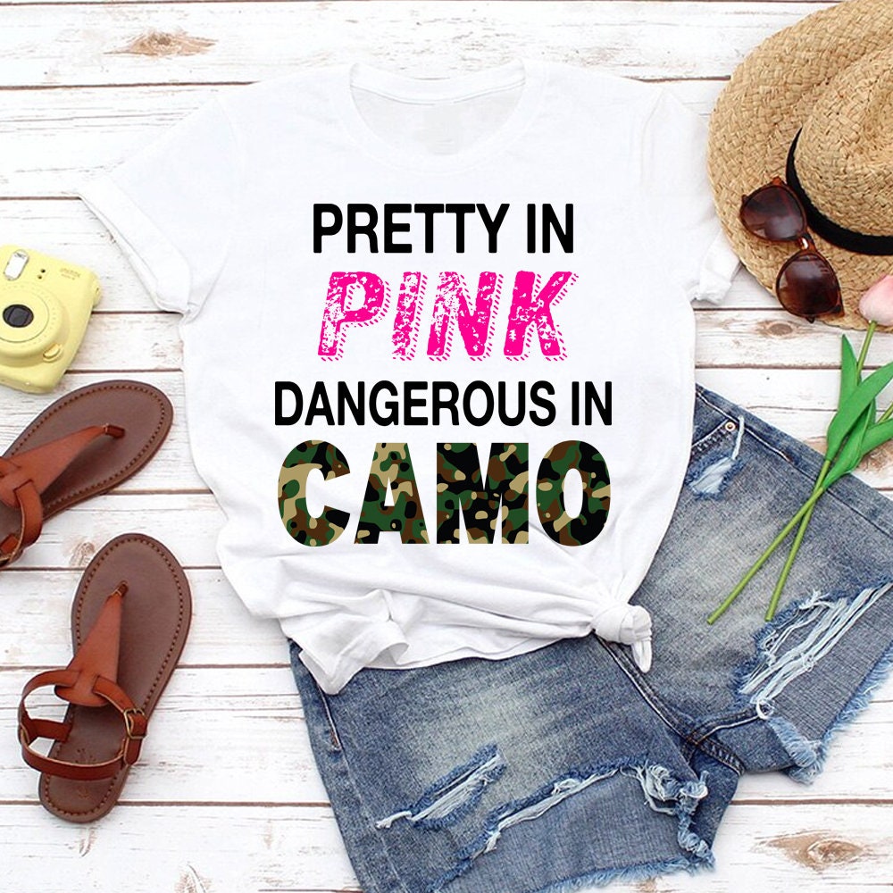 Pretty in Pink Dangerous in Camo PNG Pink Font Pink - Etsy