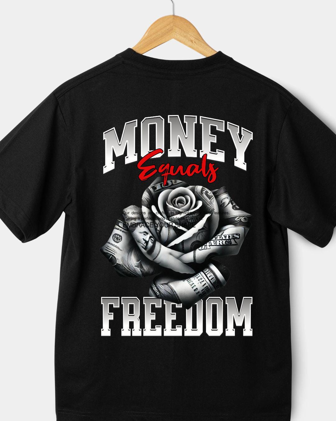 Money Rose T-shirt Design: Hip Hop Dollar Flower PNG/SVG (digital ...