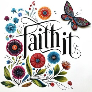 Floral Christian Quote PNG: Faith-based Scripture Design (digital ...