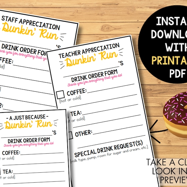 Donuts Order Form - Etsy