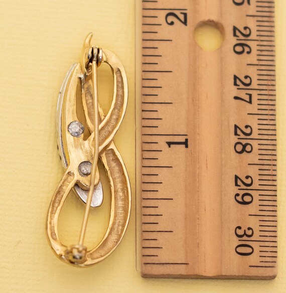 Vintage Gold Tone Infinity Symbol Rhinestones Brooch … - Gem