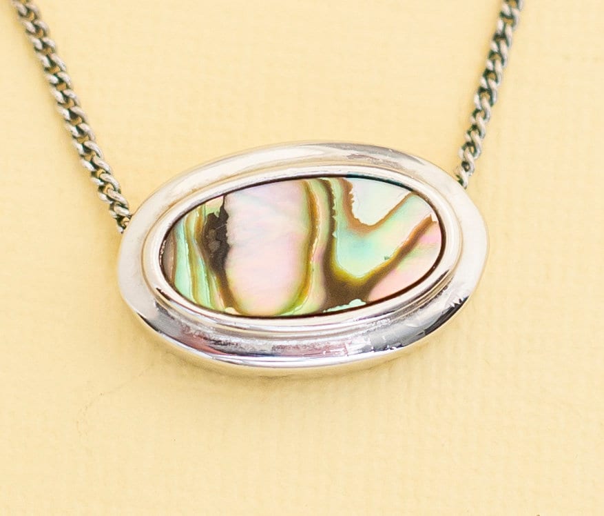 Vintage Silver Tone Abalone Pendant Necklace 18 Inches by Avon I8 - Etsy