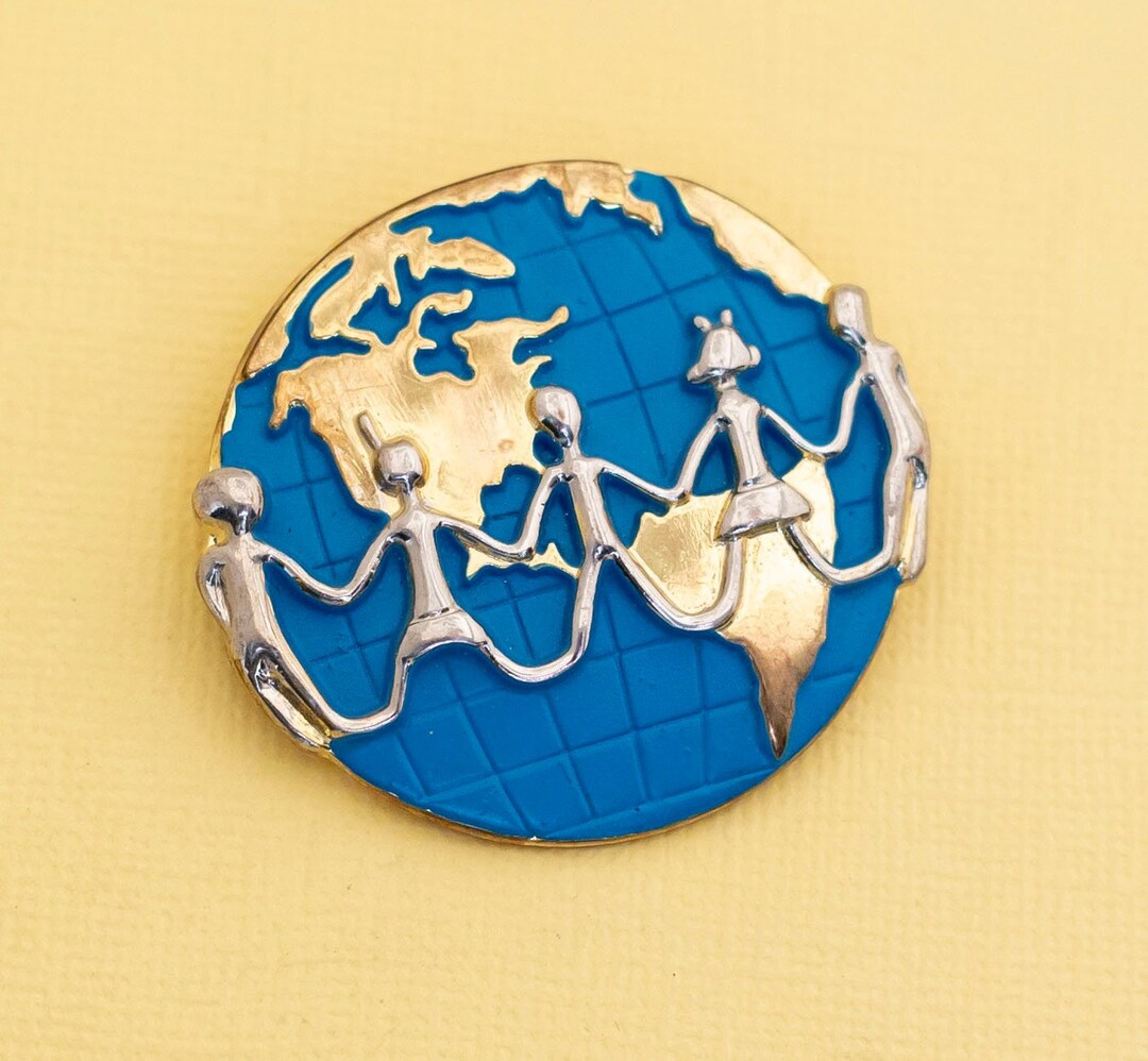 Vintage Symbol of Unity World Earth Globe Brooch I26 - Etsy