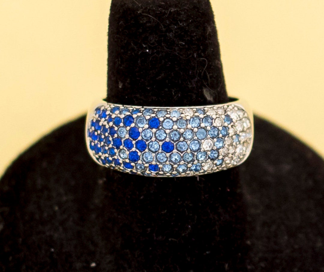 Vintage Blauer Strass Ring Größe 7 von Avon i16 - Etsy.de