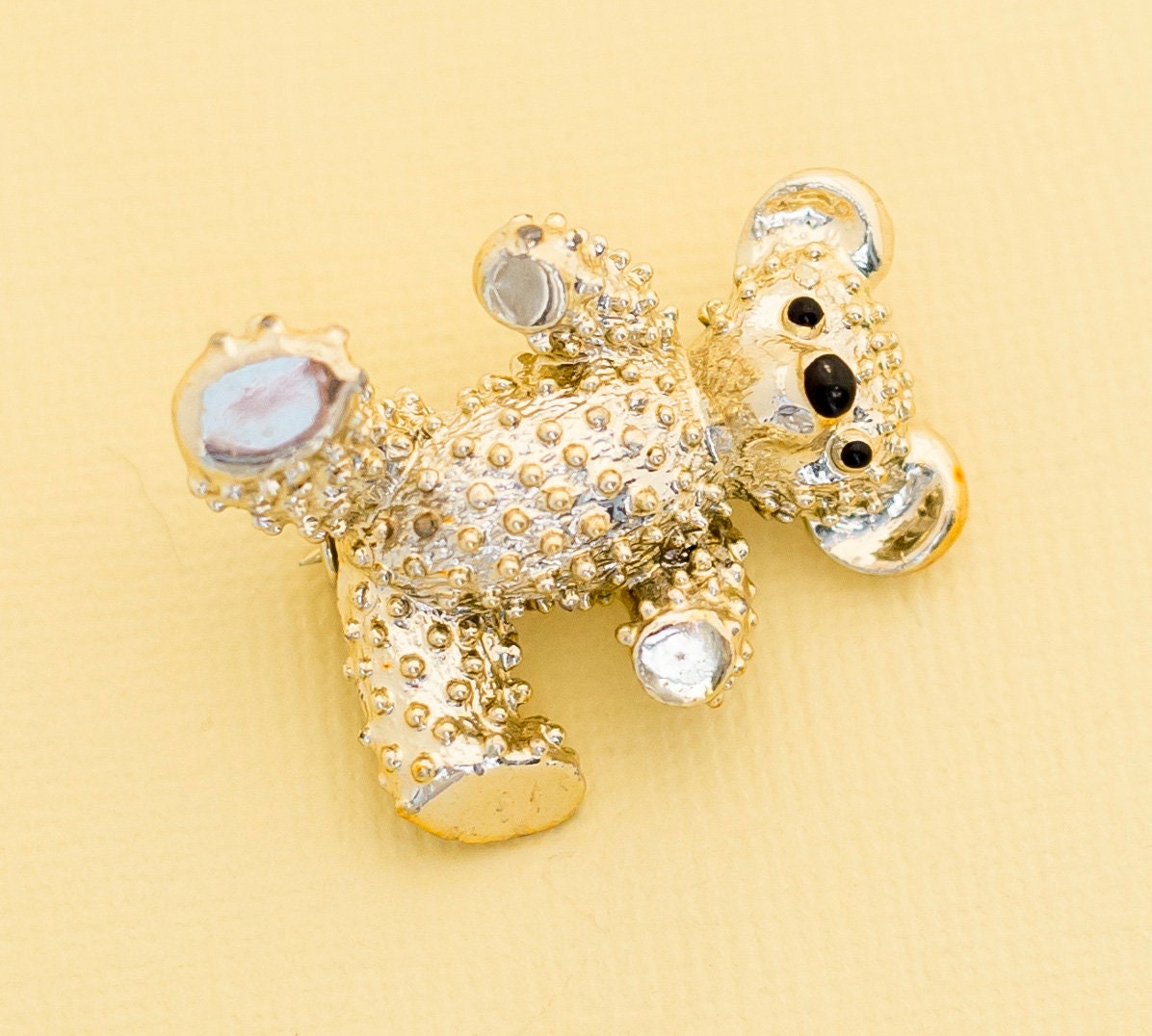 Vintage Mid Century Gold Tone Teddy Bear Brooch I10 - Etsy