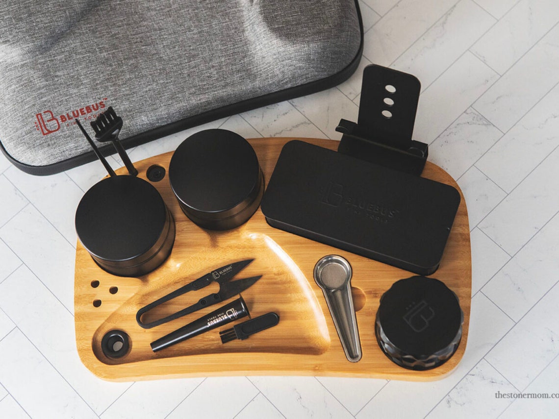 BLAZE Wooden Rolling Tray Set With Carry Case Grinder Brush - Etsy
