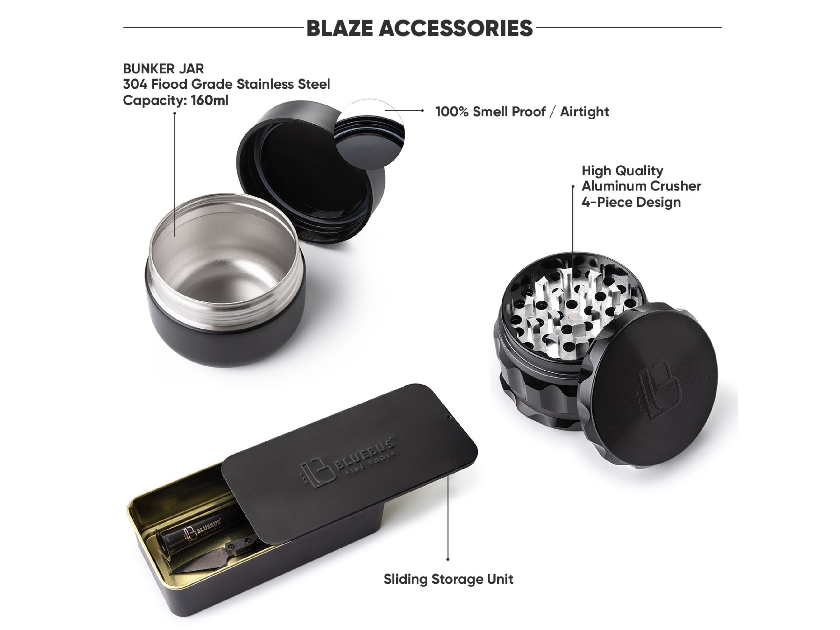 BLAZE Wooden Rolling Tray Set With Carry Case Grinder Brush - Etsy