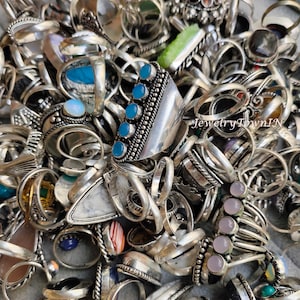 5 Pcs Mystery Rings, Gemstone Rings, Bulk Ring Lot, Wholesale Rings Lot ...
