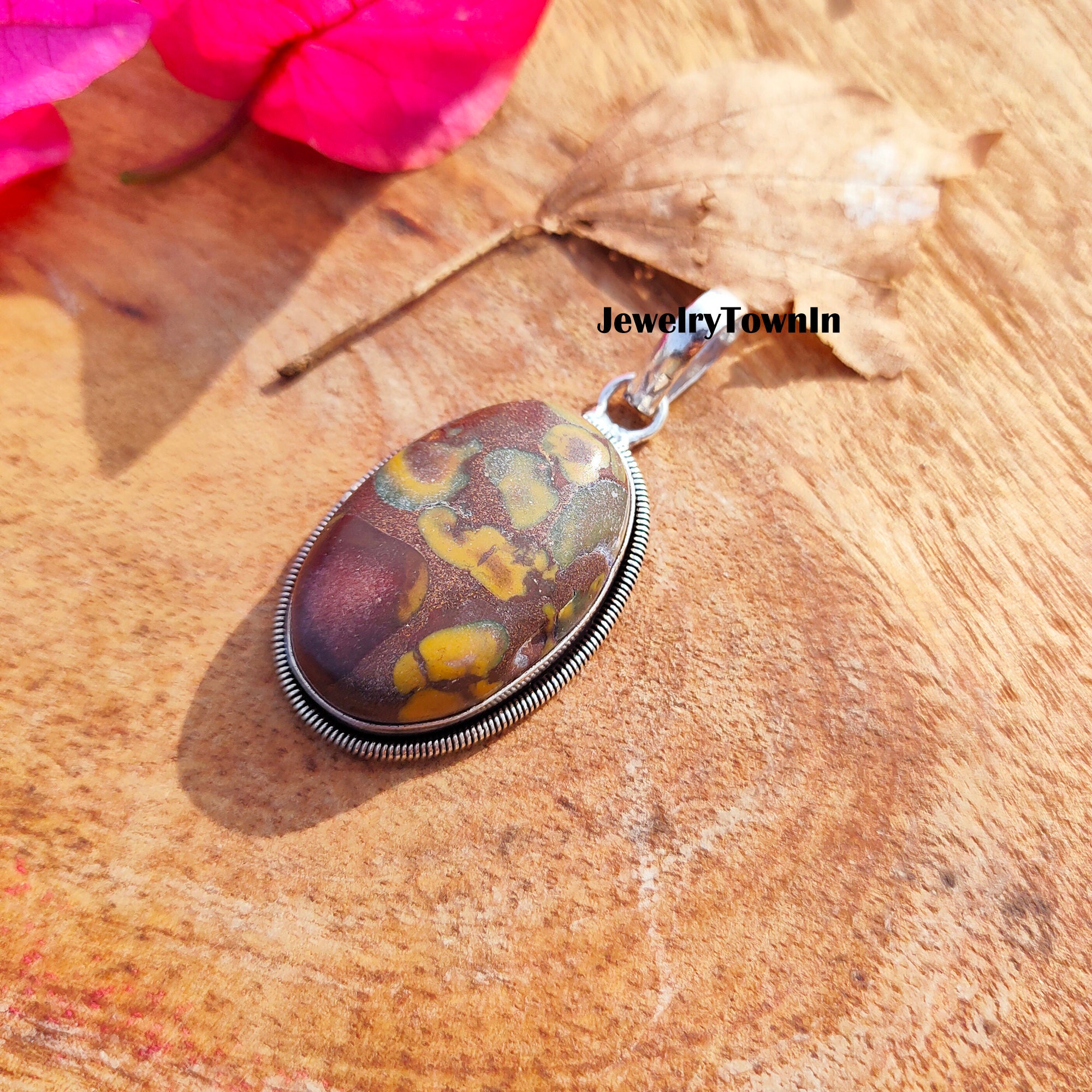 Fruit Jasper Gemstone Pendant, Natural Jasper Pendant, Jasper Jewelry ...