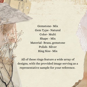 Sample of Natural Gemstone Ring, 925 Sterling Silver Plated Ring ...