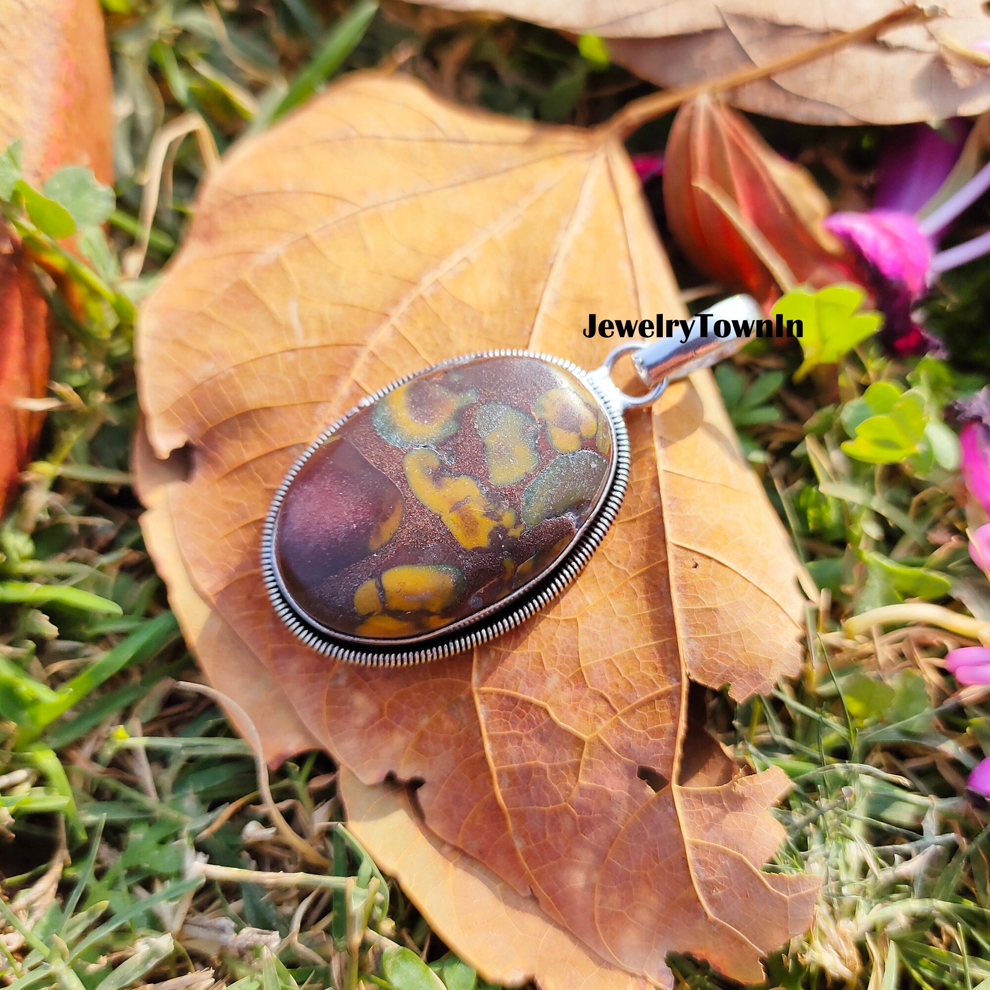 Fruit Jasper Gemstone Pendant, Natural Jasper Pendant, Jasper Jewelry ...