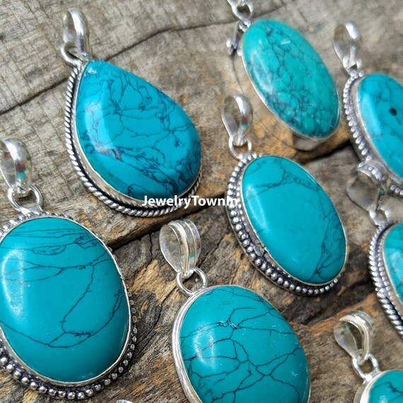 Turquoise Gemstone Pendant Wholesale Pendant Lot Bulk Jewelry Statement Pendant Bulk Christmas Gifts Women s Gift Pendant Etsy