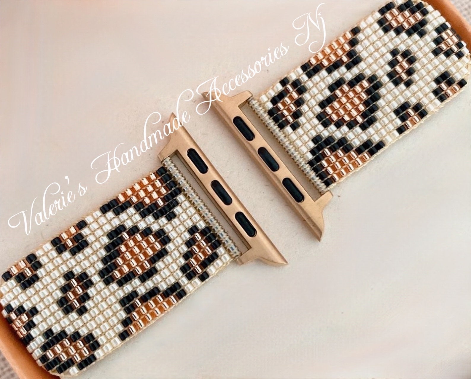 Seed Beaded Miyuki Leopard Watch Band/ Leopard Animal Print Apple Watch ...
