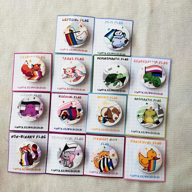 LGBTQ+ Pride Button Pins - Etsy