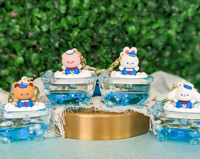 Peach Liquid Keychain Boba Keychain Quicksand Keychain - Etsy