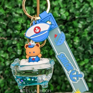 Sailor Bath Tub Liquid Keychain, Cute Rabbit Key Chain Ring Accessory ...