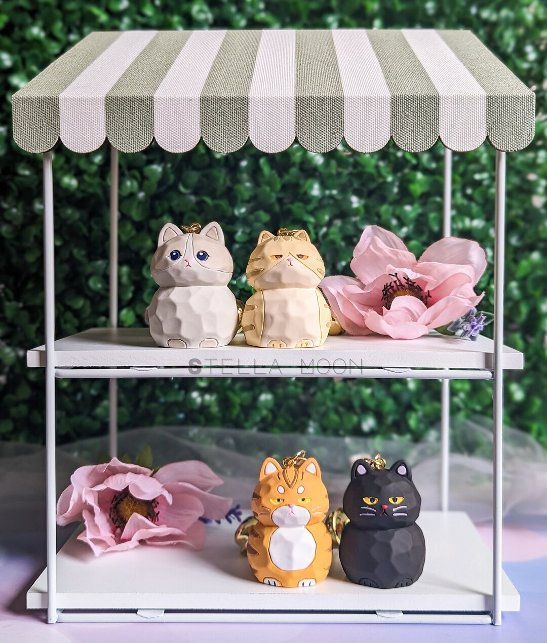 Meow Cat Keychain, Cute Orange Feline Key Chain Ring Accessory, Kawaii ...