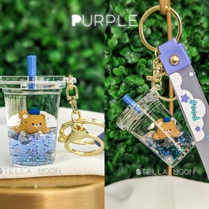 Dinosaur Liquid Keychain, Cute Dino Key Chain Ring Accessory, Kawaii ...
