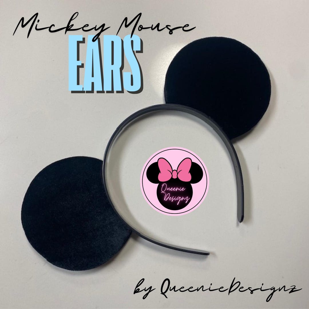 Plain Black Velvet Mickey Mouse Ears, Mickey Mouse, Disney Ears for ...