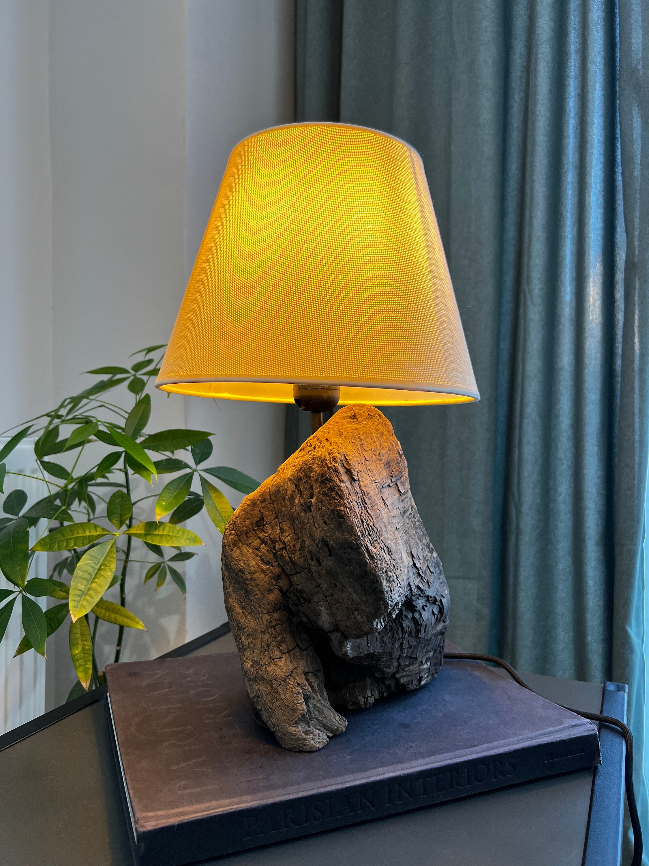Stone Design Modern and Authentic Driftwood Base Lampshade, Special ...