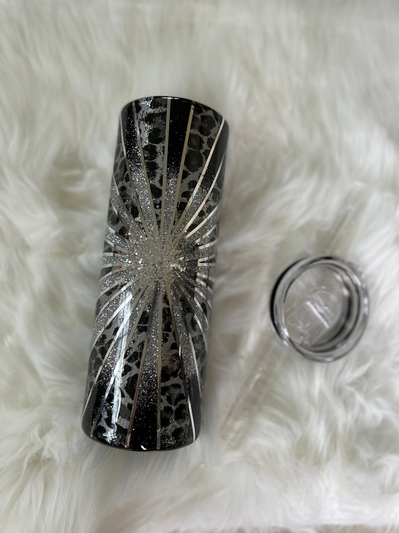 20oz Black/silver Burst Tumbler - Etsy