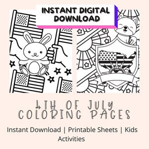 4th of July Printable Coloring Sheets for Kids, Celebrate Independence ...