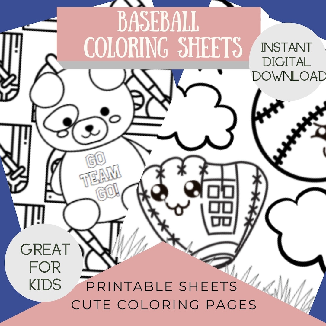 Baseball Printable Coloring Sheets for Kids, Cute Sports Ballgame ...