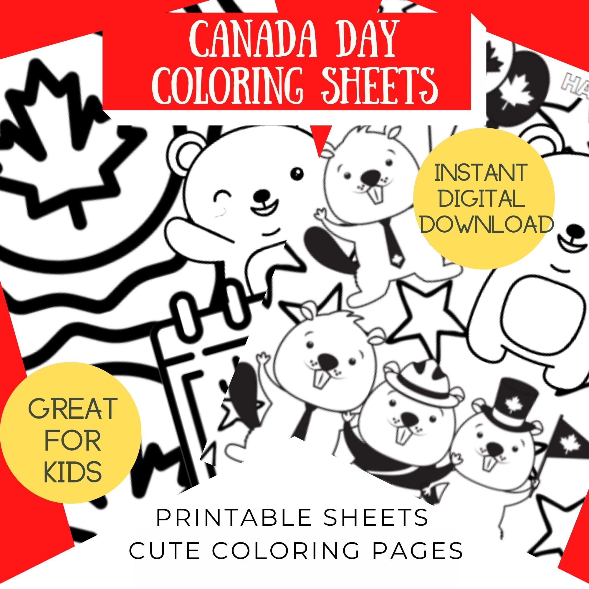 Canada Day Printable Coloring Sheets for Kids, Celebrate July 1st With ...