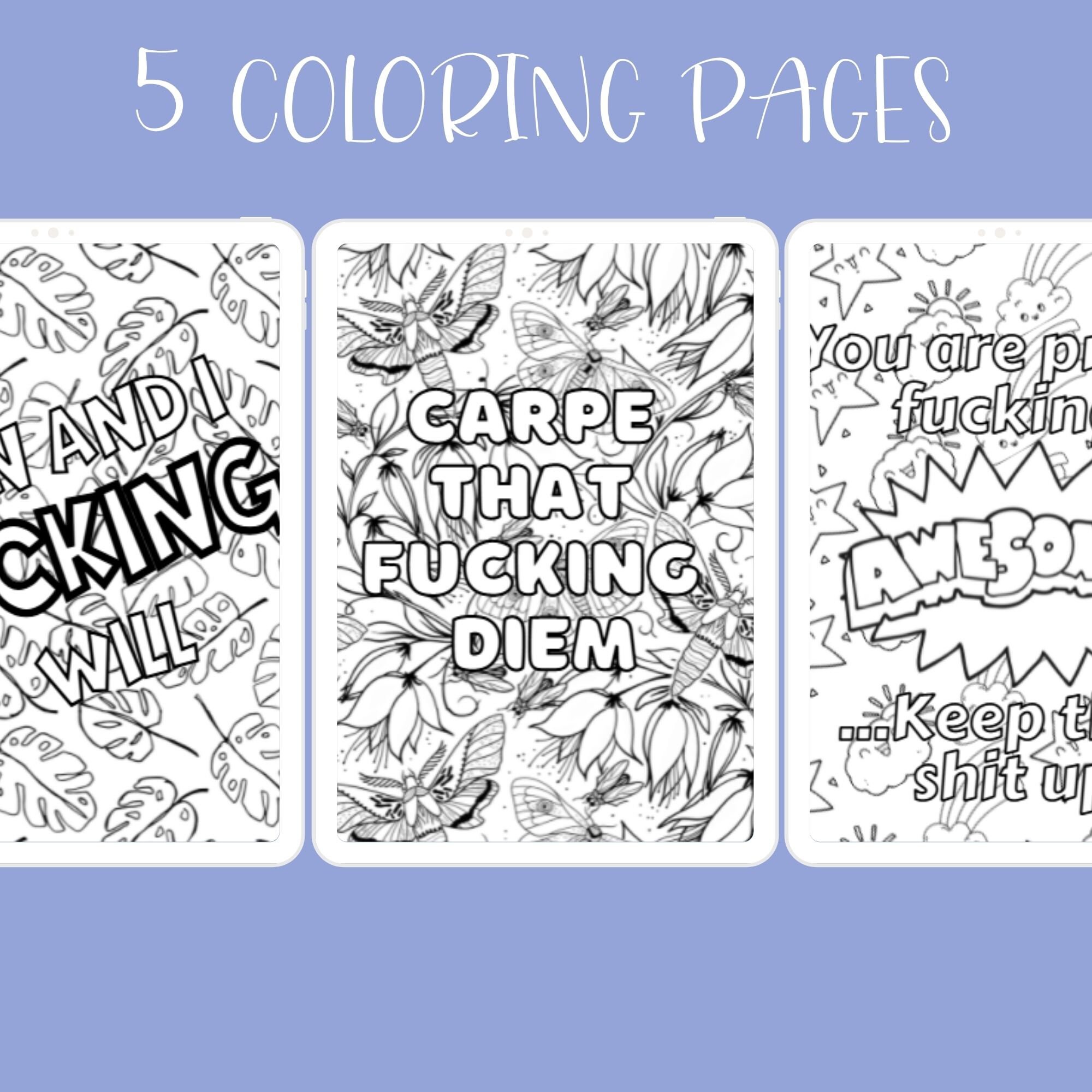 Motivational Swear Word Printable Coloring Pages for Adults - Etsy