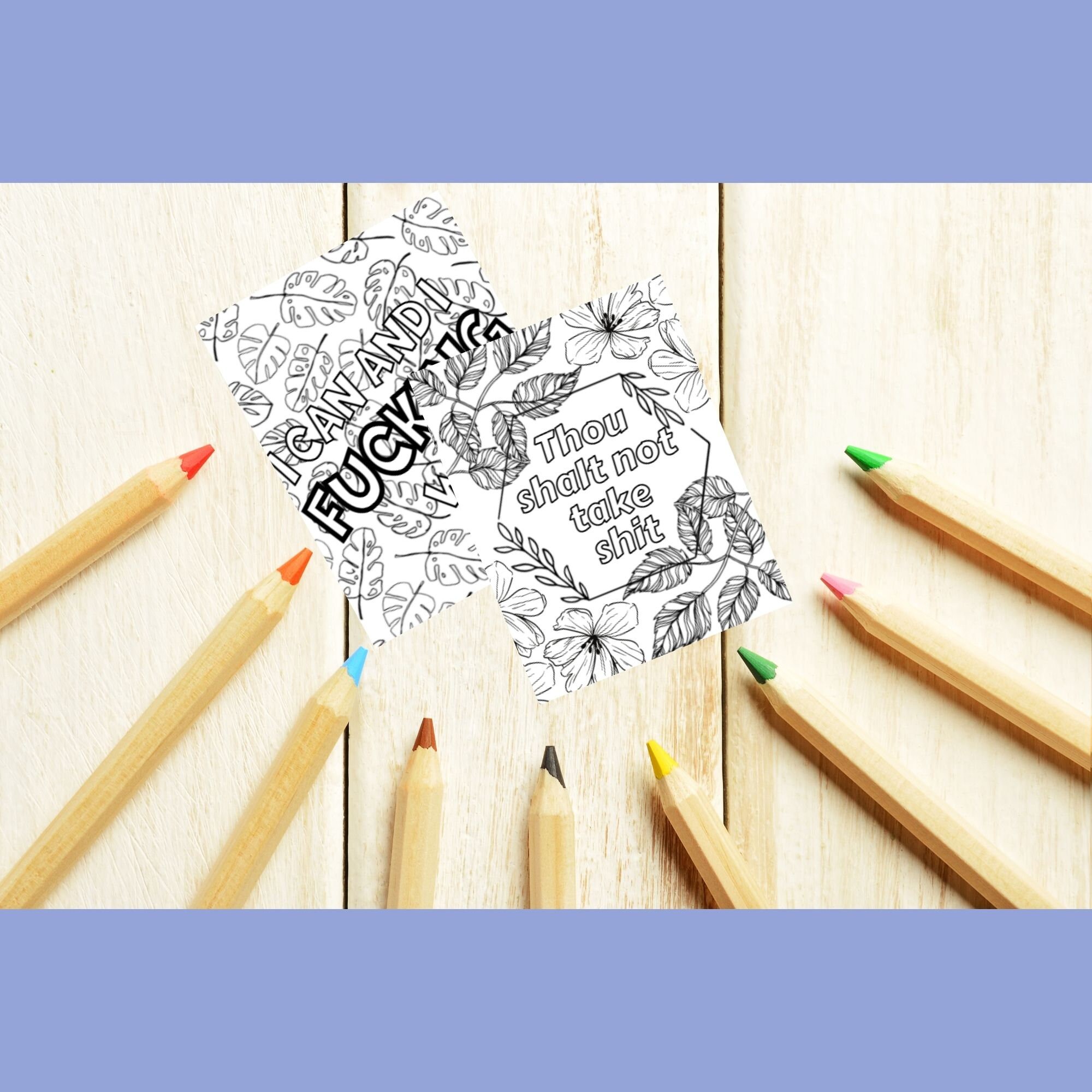 Motivational Swear Word Printable Coloring Pages for Adults - Etsy