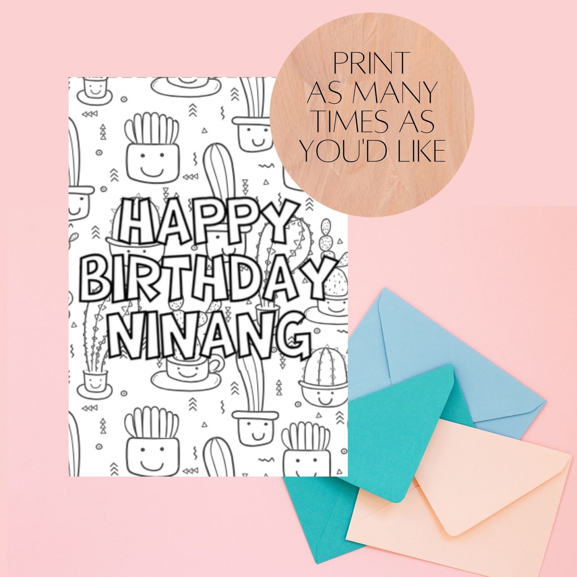 Printable Birthday Card for Ninang Filipino Godmother | Etsy