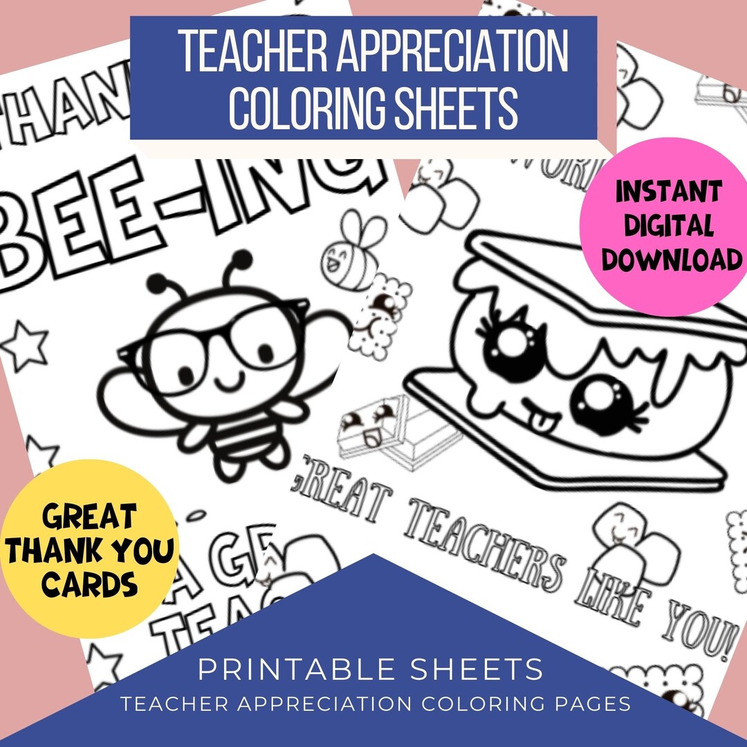 Teacher Appreciation Printable Coloring Sheets for a Special Thank You ...
