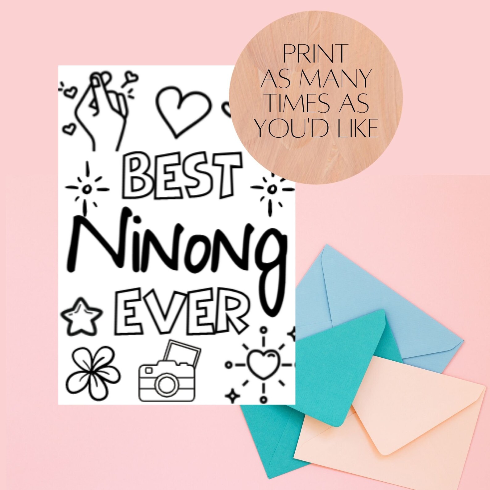 Best Ninong Ever, Printable Greeting Card for Filipino Godfather ...