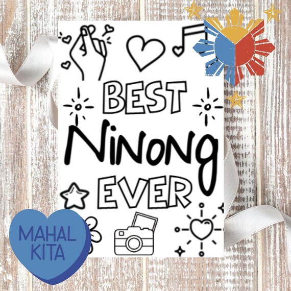 Best Ninong Ever Printable Greeting Card for Filipino - Etsy