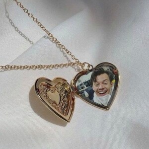 Love Heart Locket Chain Necklace - Etsy