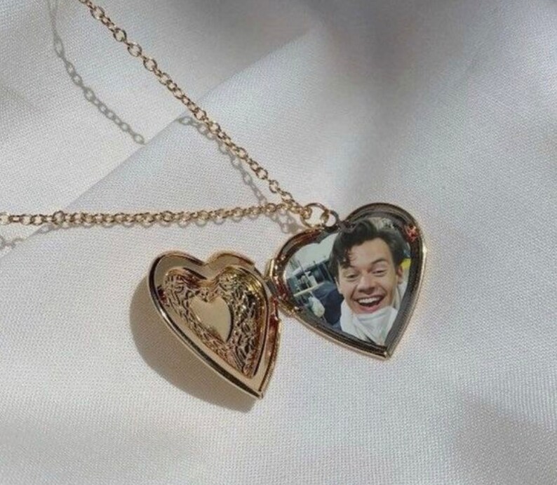 Love Heart Locket Chain Necklace - Etsy