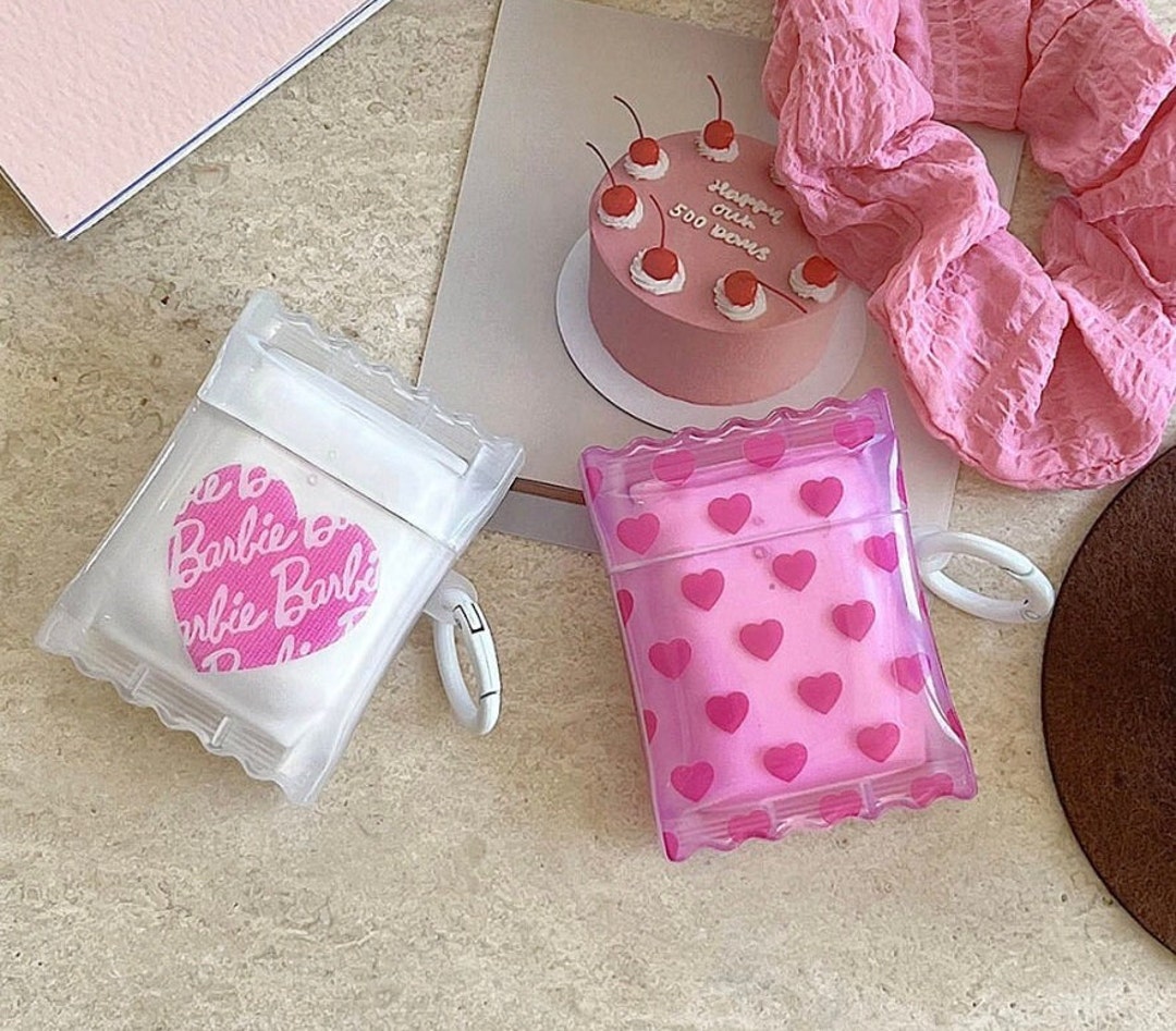 Sweet Candy Heart Airpods Case Pink Protective Cover Keyring for ...