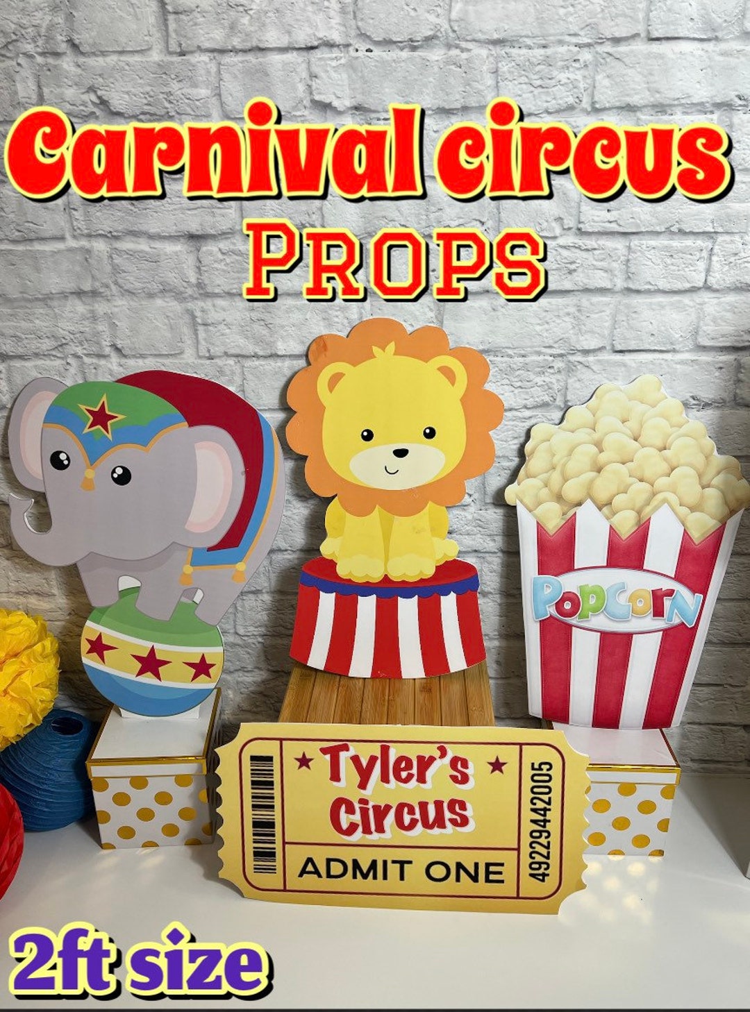 1-carnival Circus Party Prop Standee Smash Cake Props - Etsy