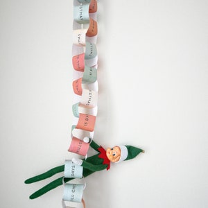 Printable Christmas Countdown Paper Chain Decoration | Advent Elf ...