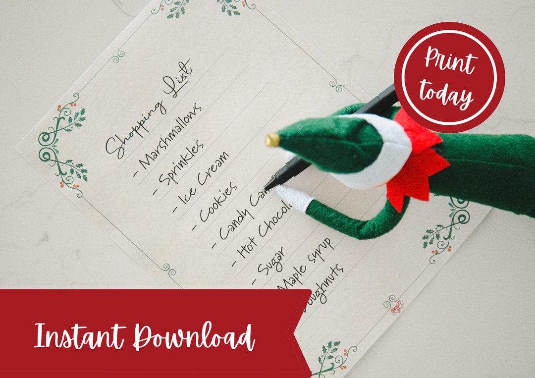 Elf Makes Grocery Shopping List Printable | Cheeky Prop Idea for Your ...