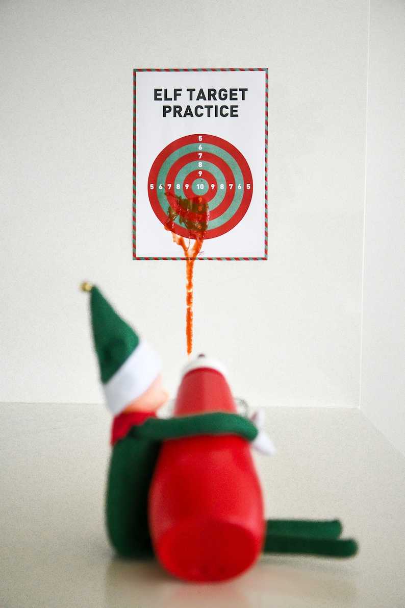 Elf Bullseye Target Practice Poster Prop | Easy Christmas Idea for ...