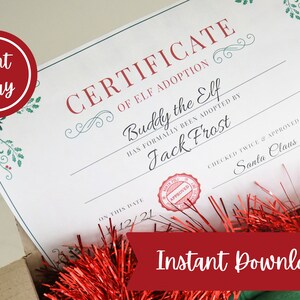 Official Elf Adoption Certificate Printable | Need Ideas to Welcome ...