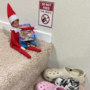Funny Christmas Elf Do Not Feed Crocs Sign | Printable Prop Poster ...