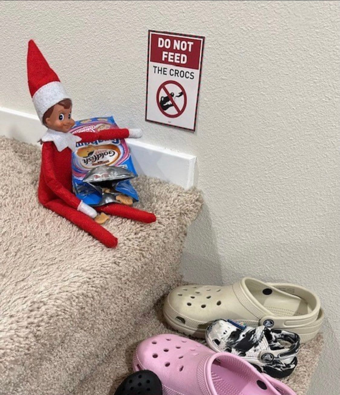 Funny Christmas Elf Do Not Feed Crocs Sign | Printable Prop Poster ...